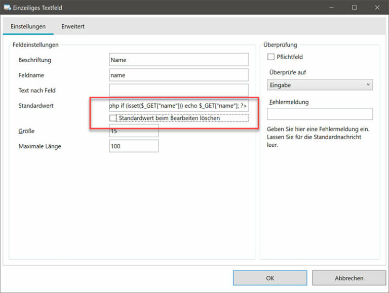 HTML-Formular: Formularfelder mittels URL personalisieren eKiwi.de