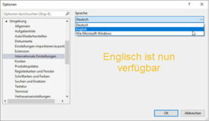Visual Studio Sprache ändern eKiwi.de
